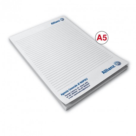 Block notes A5 personalizzati.